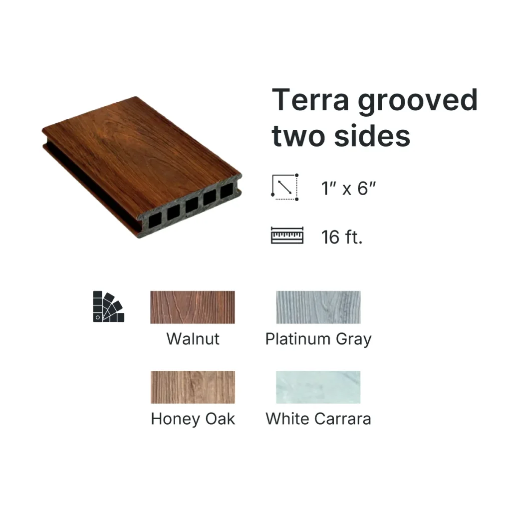 Deckotech Terra Grooved Two Sides Decking Board